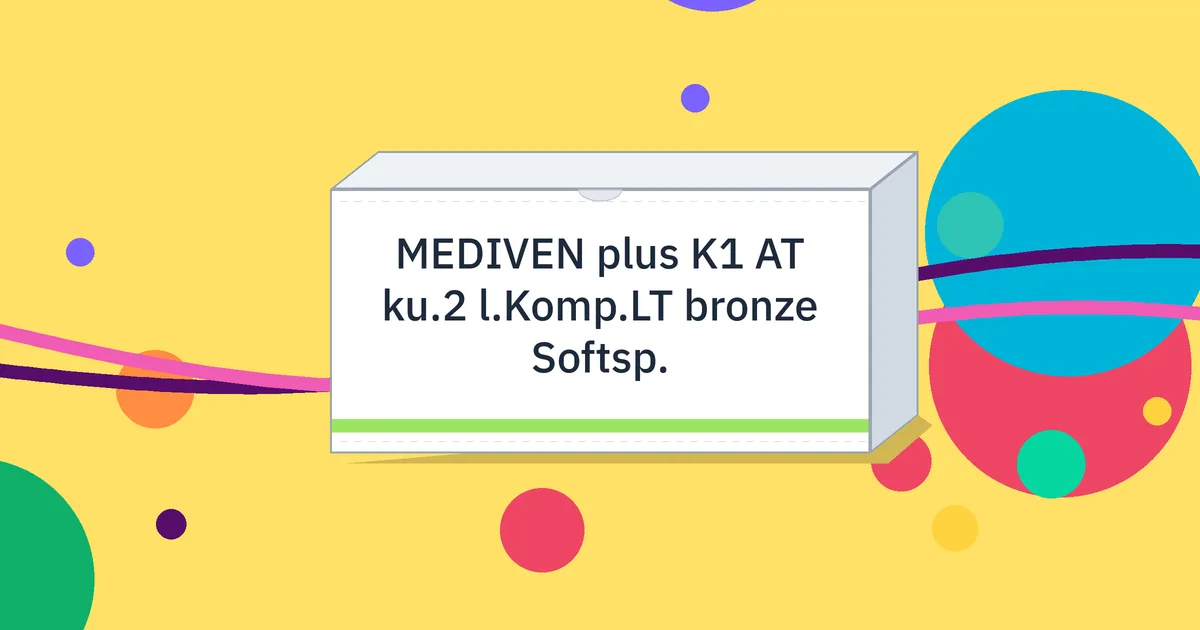 Symbolbild: Packung mit der Aufschrift MEDIVEN plus K1 AT ku.2 l.Komp.LT bronze Softsp. (PZN 15029771) – Verfügbarkeit und Bezug in Apotheken in Frankfurt am Main