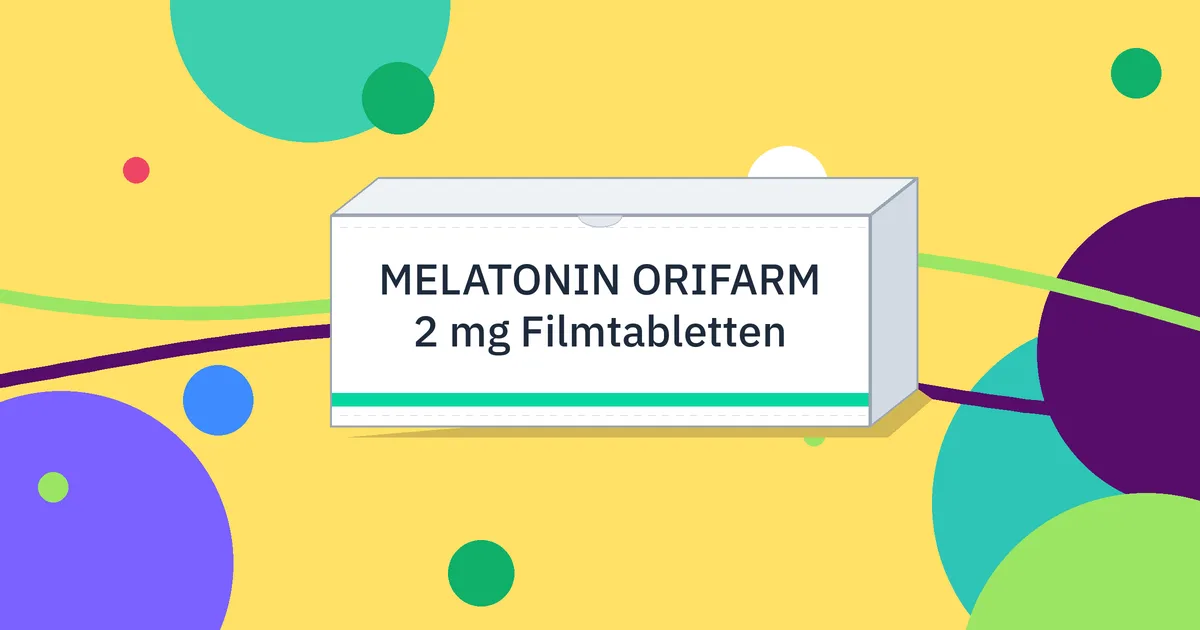Symbolbild: Packung mit der Aufschrift MELATONIN ORIFARM 2 mg Filmtabletten (PZN 19687206) – Verfügbarkeit und Bezug in Apotheken in Frankfurt am Main