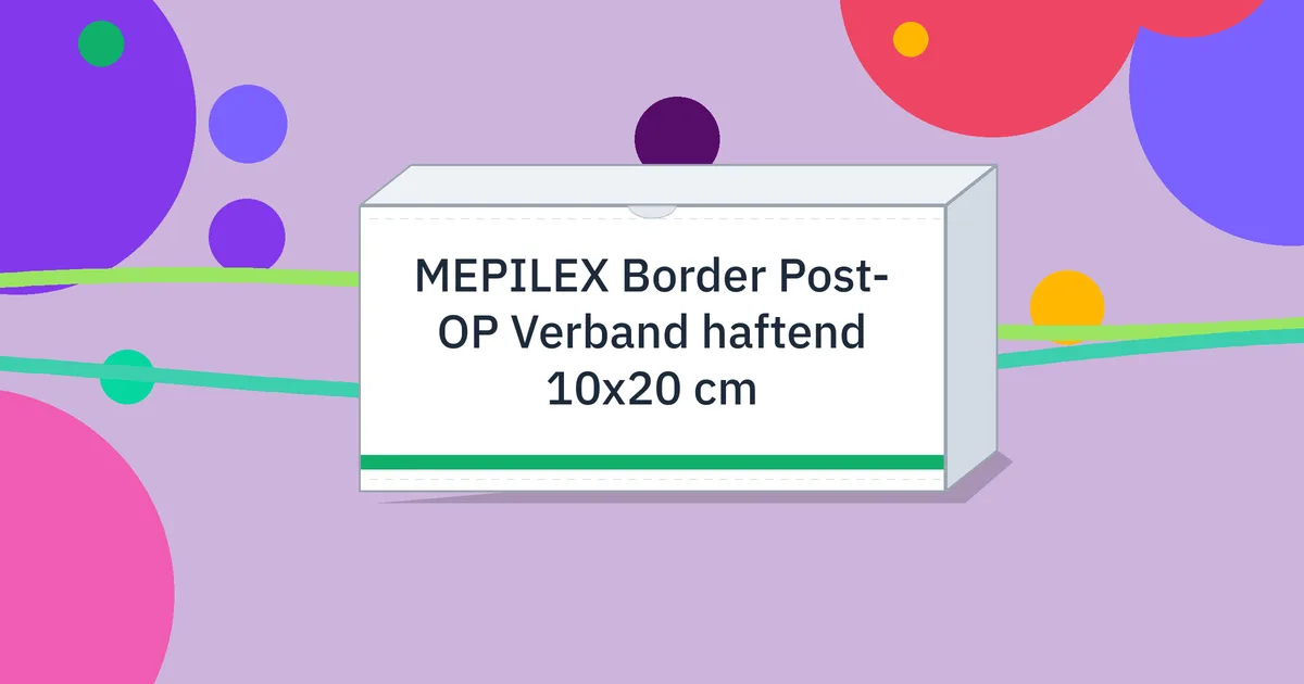 Symbolbild: Packung mit der Aufschrift MEPILEX Border Post-OP Verband haftend 10x20 cm (PZN 11639159) – Verfügbarkeit und Bezug in Apotheken in Frankfurt am Main