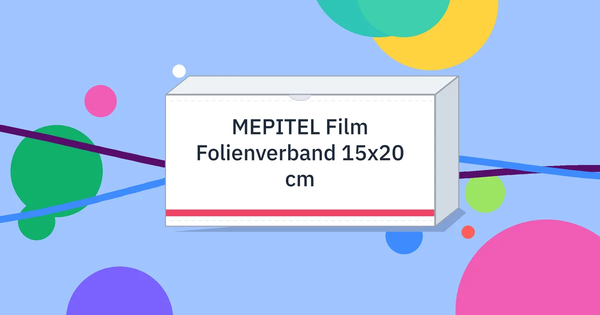 Symbolbild: Packung mit der Aufschrift MEPITEL Film Folienverband 15x20 cm (PZN 04107404) – Verfügbarkeit und Bezug in Apotheken in Frankfurt am Main
