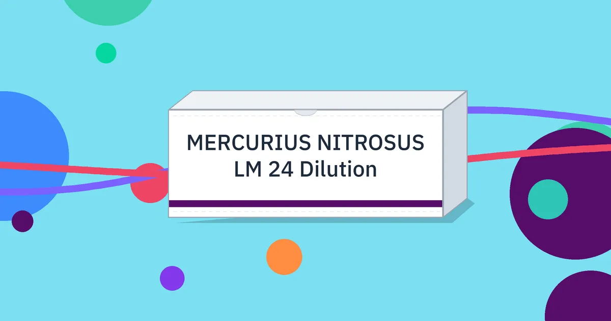 Symbolbild: Packung mit der Aufschrift MERCURIUS NITROSUS LM 24 Dilution (PZN 12952390) – Verfügbarkeit und Bezug in Apotheken in Frankfurt am Main