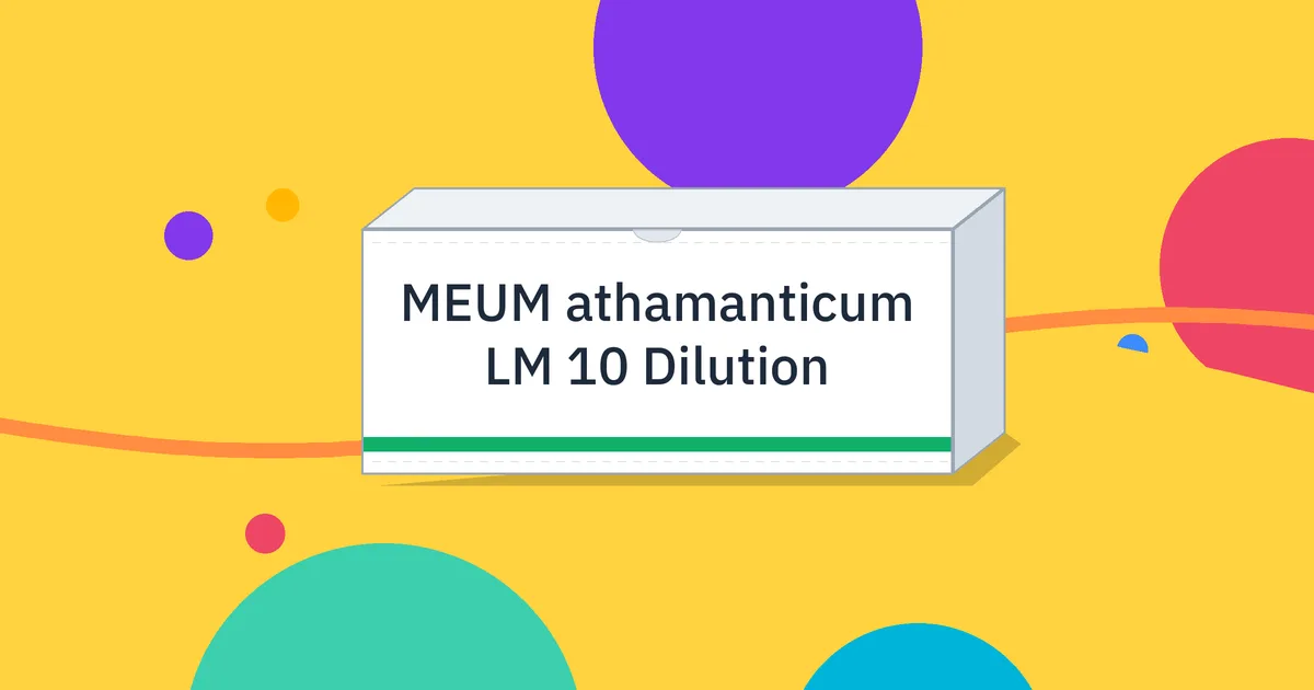 Symbolbild: Packung mit der Aufschrift MEUM athamanticum LM 10 Dilution (PZN 13607459) – Verfügbarkeit und Bezug in Apotheken in Frankfurt am Main
