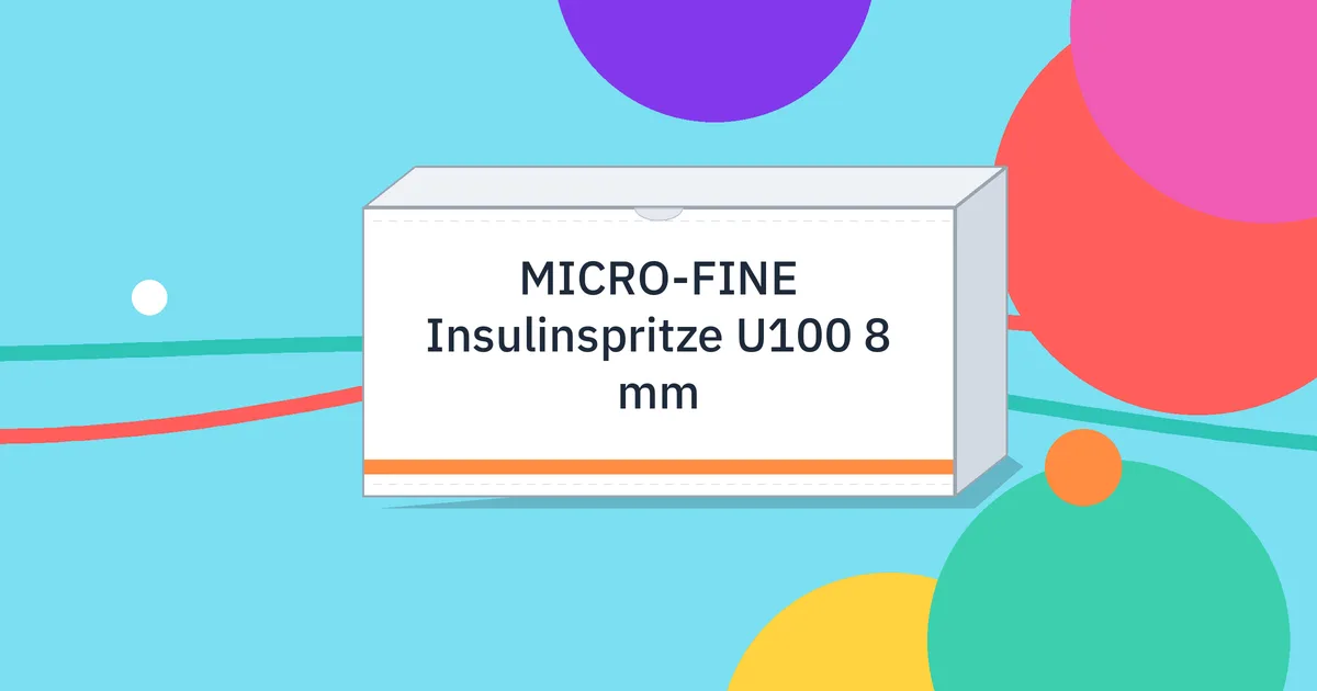 Symbolbild: Packung mit der Aufschrift MICRO-FINE Insulinspritze U100 8 mm (PZN 20539936) – Verfügbarkeit und Bezug in Apotheken in Frankfurt am Main