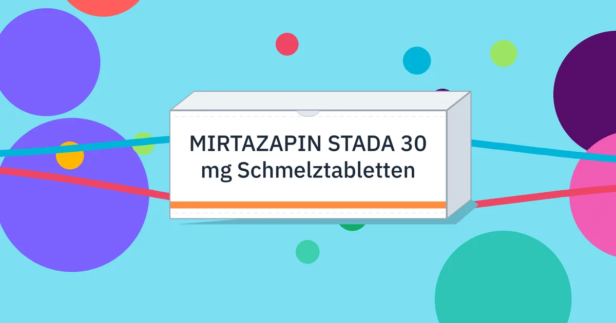 Symbolbild: Packung mit der Aufschrift MIRTAZAPIN STADA 30 mg Schmelztabletten (PZN 01027113) – Verfügbarkeit und Bezug in Apotheken in Frankfurt am Main