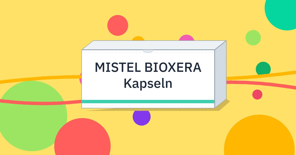 Symbolbild: Packung mit der Aufschrift MISTEL BIOXERA Kapseln (PZN 08779371) – Verfügbarkeit und Bezug in Apotheken in Frankfurt am Main