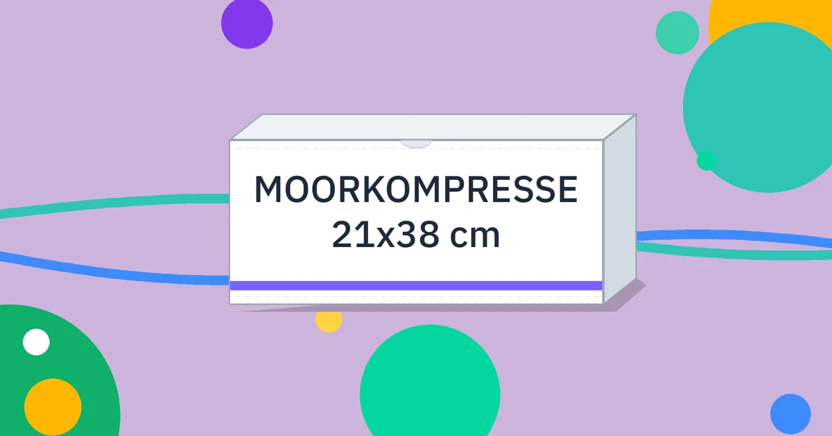 Symbolbild: Packung mit der Aufschrift MOORKOMPRESSE 21x38 cm (PZN 11485348) – Verfügbarkeit und Bezug in Apotheken in Frankfurt am Main
