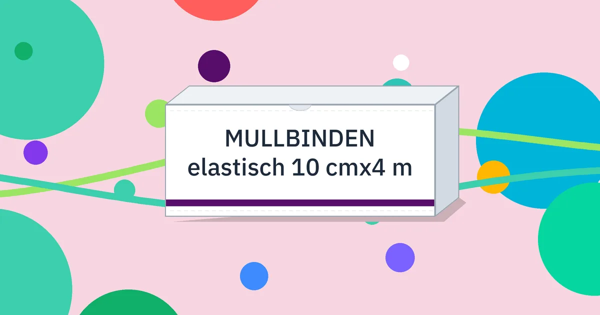 Symbolbild: Packung mit der Aufschrift MULLBINDEN elastisch 10 cmx4 m (PZN 02241222) – Verfügbarkeit und Bezug in Apotheken in Frankfurt am Main