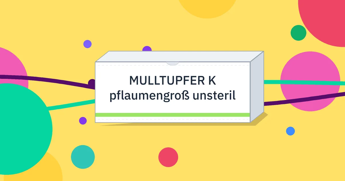 Symbolbild: Packung mit der Aufschrift MULLTUPFER K pflaumengroß unsteril (PZN 07718143) – Verfügbarkeit und Bezug in Apotheken in Frankfurt am Main