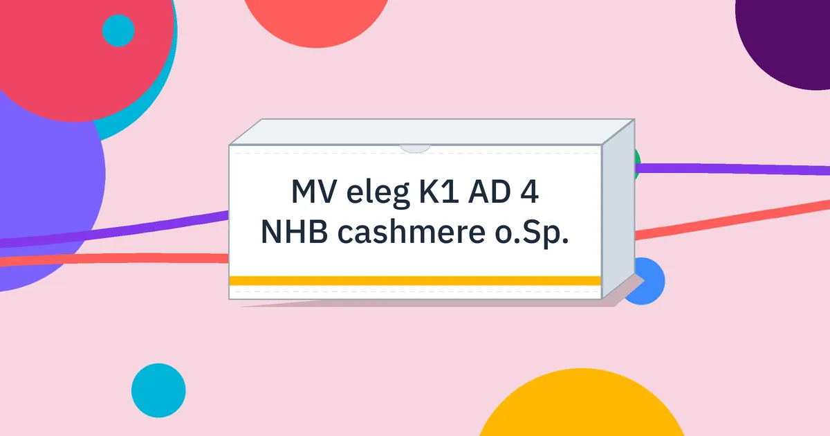 Symbolbild: Packung mit der Aufschrift MV eleg K1 AD 4 NHB cashmere o.Sp. (PZN 15674193) – Verfügbarkeit und Bezug in Apotheken in Frankfurt am Main