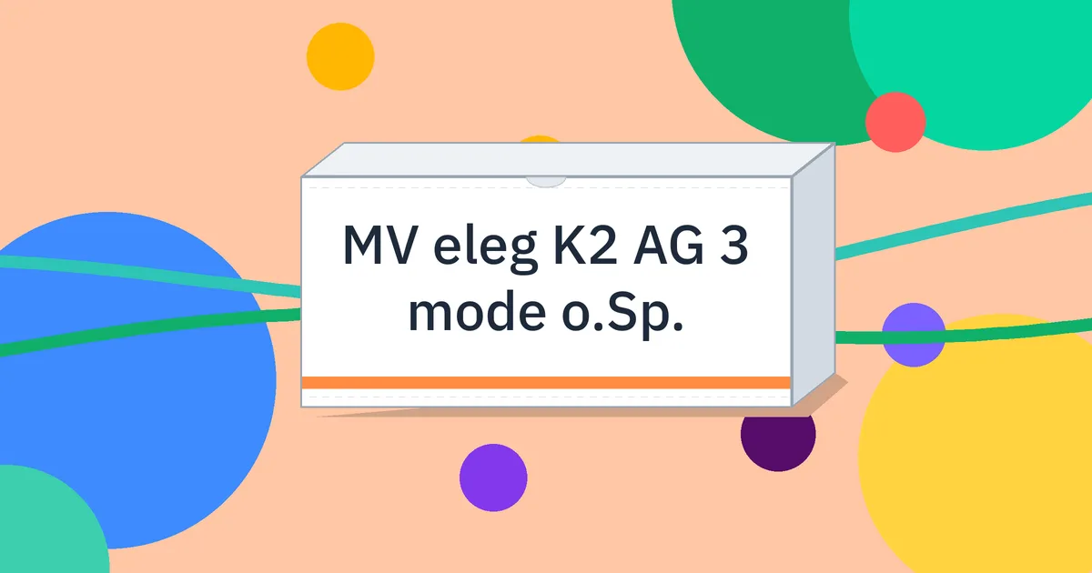 Symbolbild: Packung mit der Aufschrift MV eleg K2 AG 3 mode o.Sp. (PZN 04541796) – Verfügbarkeit und Bezug in Apotheken in Frankfurt am Main