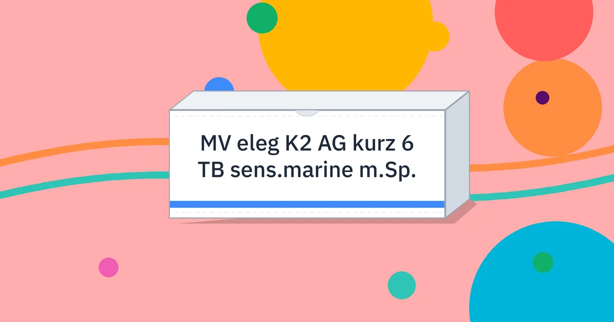 Symbolbild: Packung mit der Aufschrift MV eleg K2 AG kurz 6 TB sens.marine m.Sp. (PZN 14606580) – Verfügbarkeit und Bezug in Apotheken in Frankfurt am Main