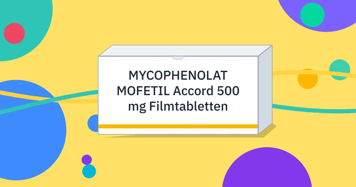 Symbolbild: Packung mit der Aufschrift MYCOPHENOLAT MOFETIL Accord 500 mg Filmtabletten (PZN 13623837) – Verfügbarkeit und Bezug in Apotheken in Frankfurt am Main