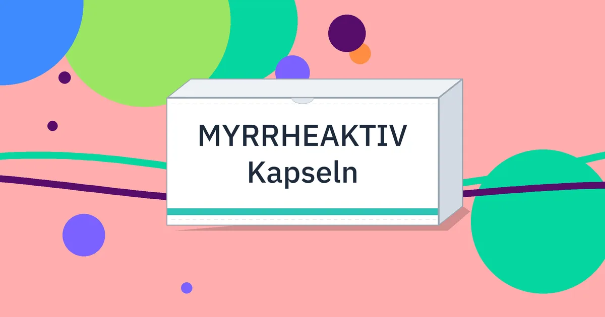Symbolbild: Packung mit der Aufschrift MYRRHEAKTIV Kapseln (PZN 17884552) – Verfügbarkeit und Bezug in Apotheken in Frankfurt am Main