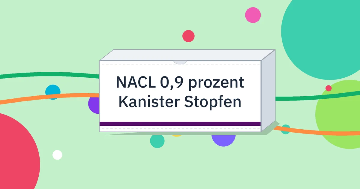 Symbolbild: Packung mit der Aufschrift NACL 0,9 prozent Kanister Stopfen (PZN 00809121) – Verfügbarkeit und Bezug in Apotheken in Frankfurt am Main