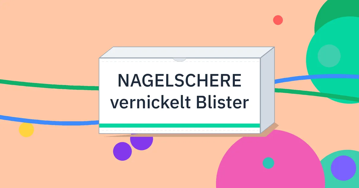 Symbolbild: Packung mit der Aufschrift NAGELSCHERE vernickelt Blister (PZN 10349123) – Verfügbarkeit und Bezug in Apotheken in Frankfurt am Main