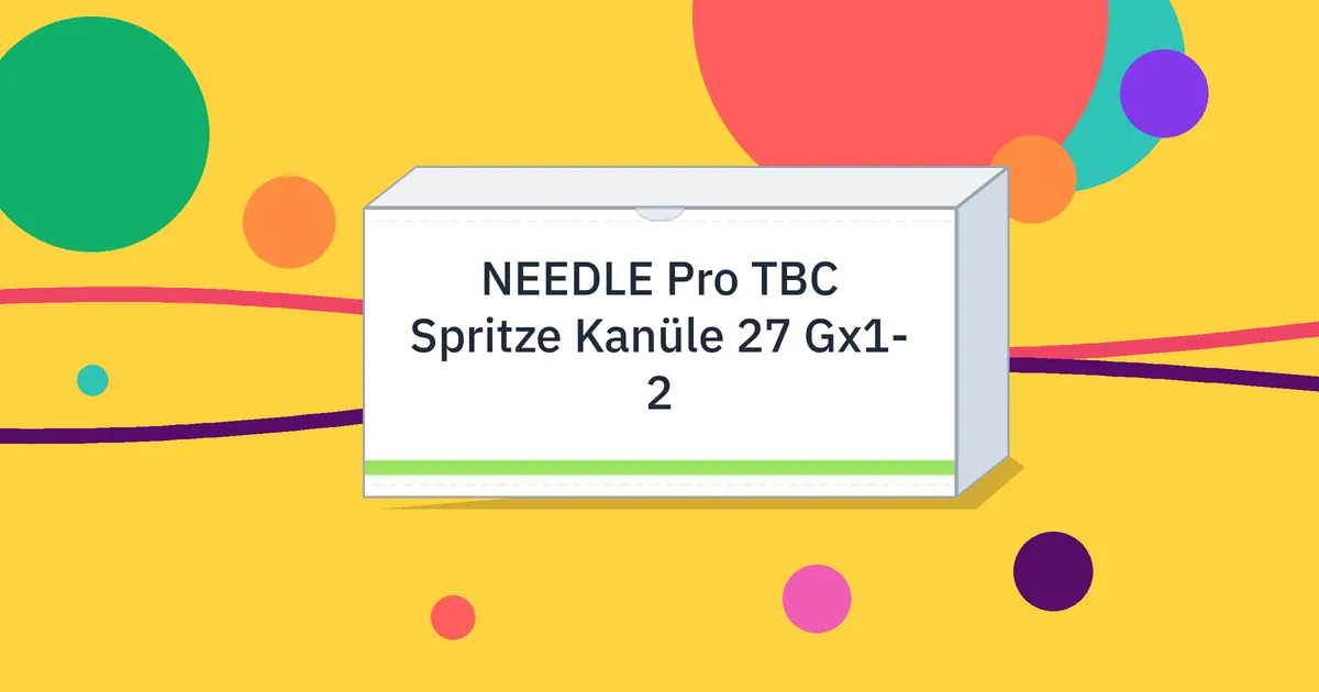 Symbolbild: Packung mit der Aufschrift NEEDLE Pro TBC Spritze Kanüle 27 Gx1-2 (PZN 06447096) – Verfügbarkeit und Bezug in Apotheken in Frankfurt am Main