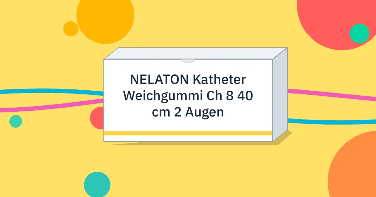 Symbolbild: Packung mit der Aufschrift NELATON Katheter Weichgummi Ch 8 40 cm 2 Augen (PZN 10085776) – Verfügbarkeit und Bezug in Apotheken in Frankfurt am Main