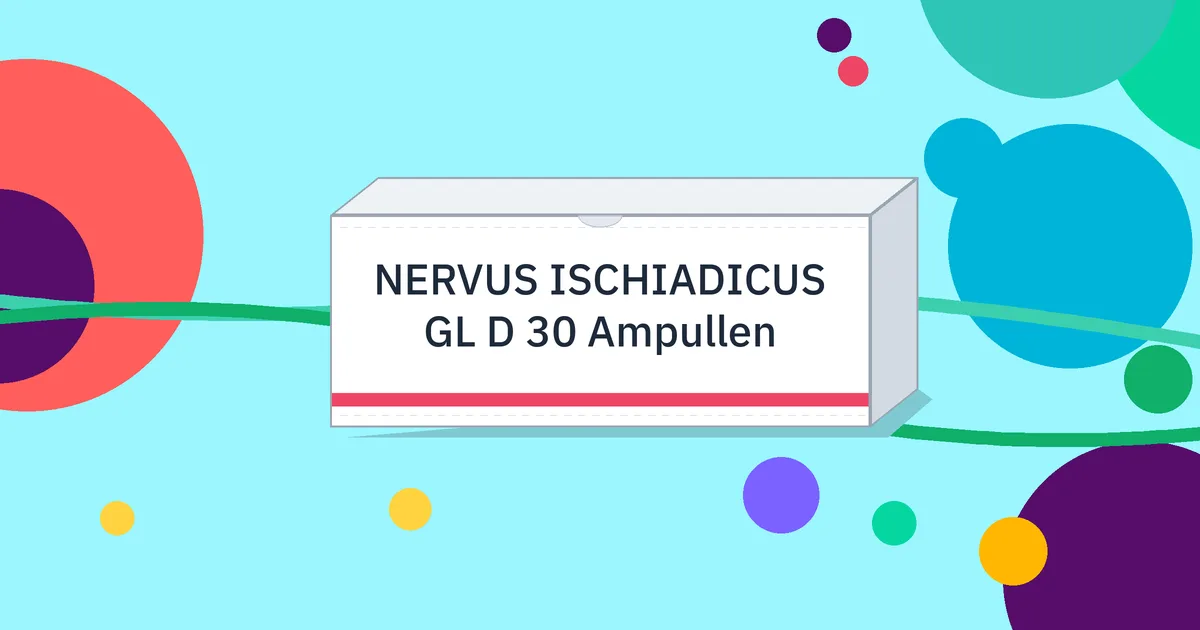 Symbolbild: Packung mit der Aufschrift NERVUS ISCHIADICUS GL D 30 Ampullen (PZN 02829837) – Verfügbarkeit und Bezug in Apotheken in Frankfurt am Main