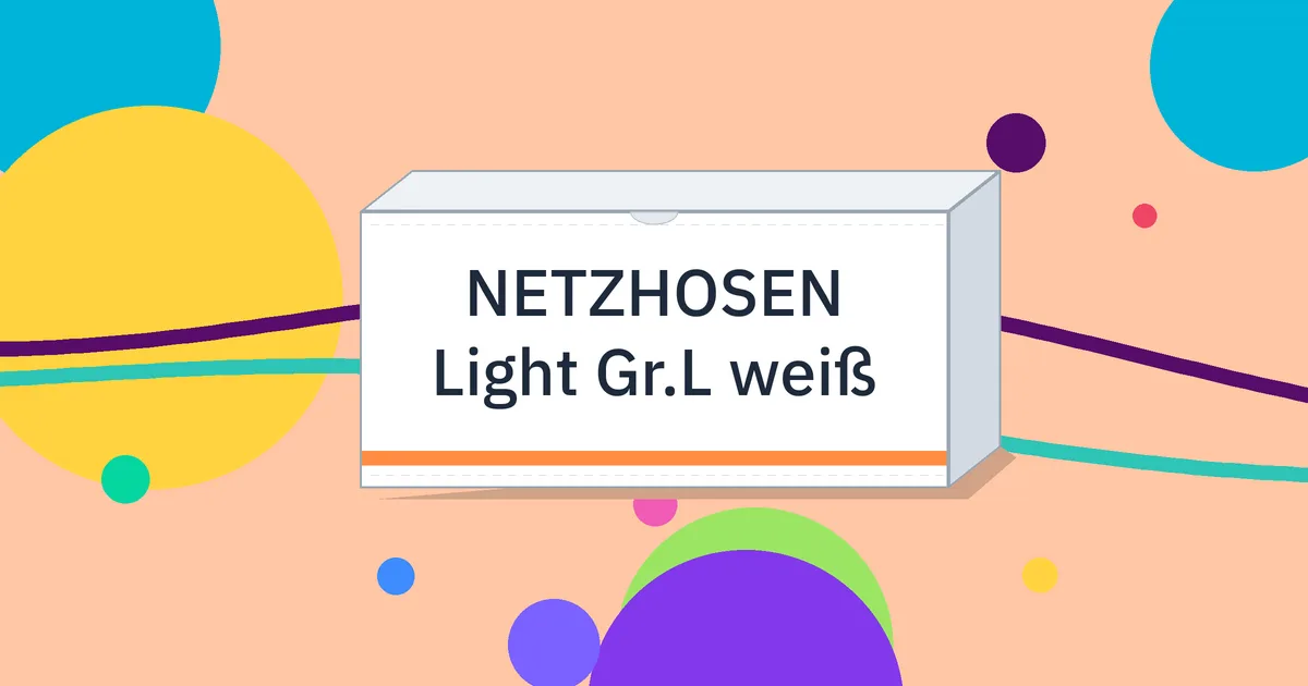 Symbolbild: Packung mit der Aufschrift NETZHOSEN Light Gr.L weiß (PZN 11513211) – Verfügbarkeit und Bezug in Apotheken in Frankfurt am Main