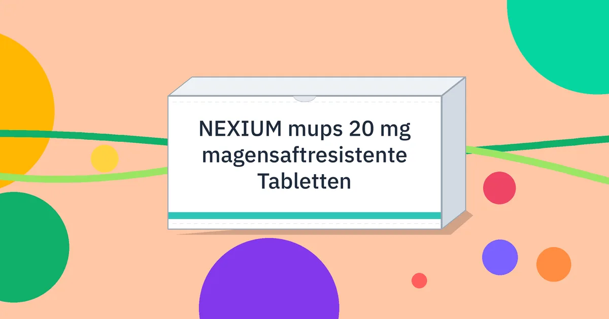 Symbolbild: Packung mit der Aufschrift NEXIUM mups 20 mg magensaftresistente Tabletten (PZN 01340086) – Verfügbarkeit und Bezug in Apotheken in Frankfurt am Main