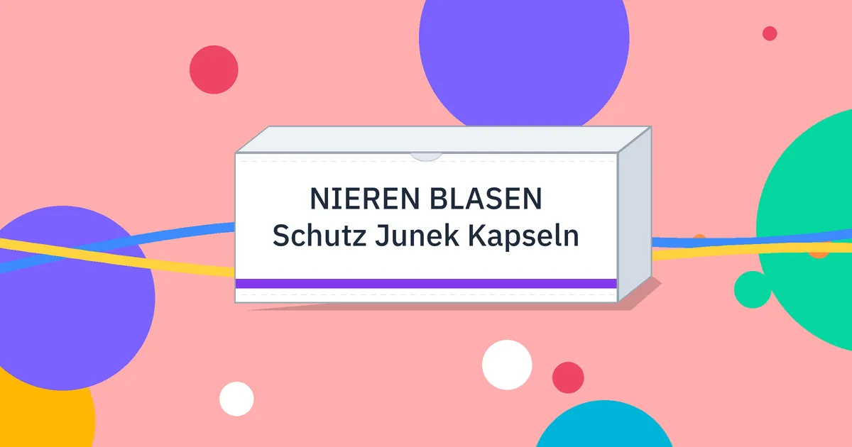 Symbolbild: Packung mit der Aufschrift NIEREN BLASEN Schutz Junek Kapseln (PZN 06557181) – Verfügbarkeit und Bezug in Apotheken in Frankfurt am Main