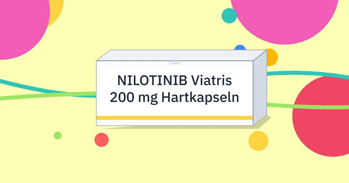 Symbolbild: Packung mit der Aufschrift NILOTINIB Viatris 200 mg Hartkapseln (PZN 19368441) – Verfügbarkeit und Bezug in Apotheken in Frankfurt am Main