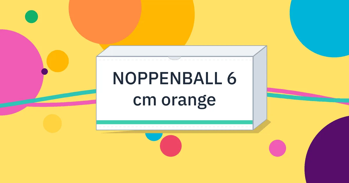 Symbolbild: Packung mit der Aufschrift NOPPENBALL 6 cm orange (PZN 09330495) – Verfügbarkeit und Bezug in Apotheken in Frankfurt am Main