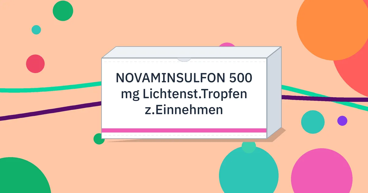 Symbolbild: Packung mit der Aufschrift NOVAMINSULFON 500 mg Lichtenst.Tropfen z.Einnehmen (PZN 03507946) – Verfügbarkeit und Bezug in Apotheken in Frankfurt am Main