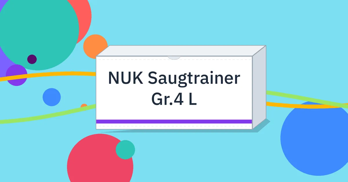 Symbolbild: Packung mit der Aufschrift NUK Saugtrainer Gr.4 L (PZN 02681292) – Verfügbarkeit und Bezug in Apotheken in Frankfurt am Main