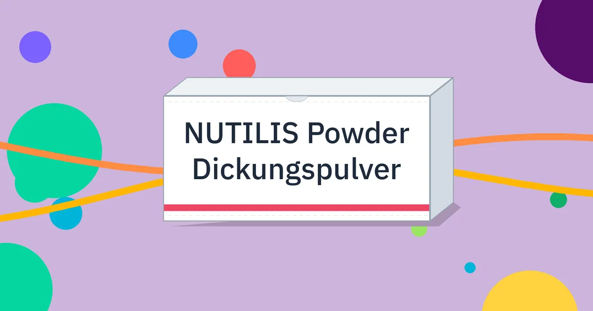Symbolbild: Packung mit der Aufschrift NUTILIS Powder Dickungspulver (PZN 08909804) – Verfügbarkeit und Bezug in Apotheken in Frankfurt am Main