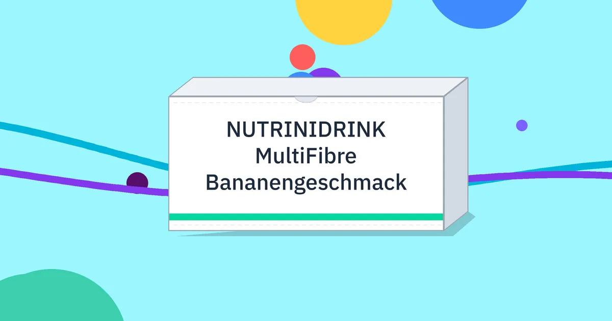 Symbolbild: Packung mit der Aufschrift NUTRINIDRINK MultiFibre Bananengeschmack (PZN 06332298) – Verfügbarkeit und Bezug in Apotheken in Frankfurt am Main