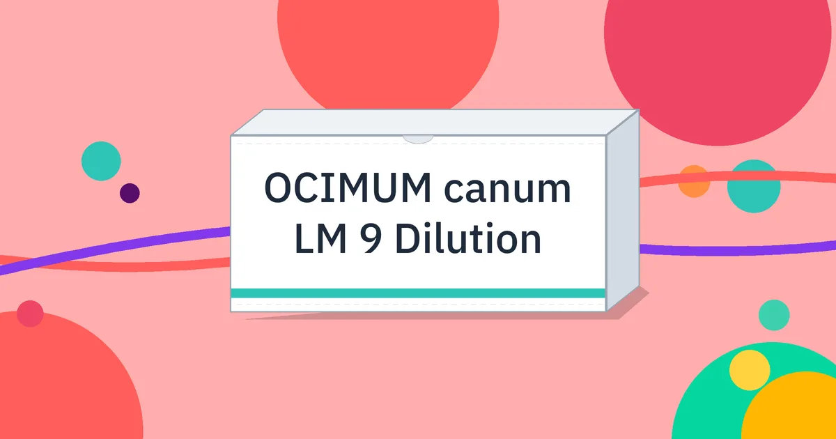 Symbolbild: Packung mit der Aufschrift OCIMUM canum LM 9 Dilution (PZN 13621838) – Verfügbarkeit und Bezug in Apotheken in Frankfurt am Main