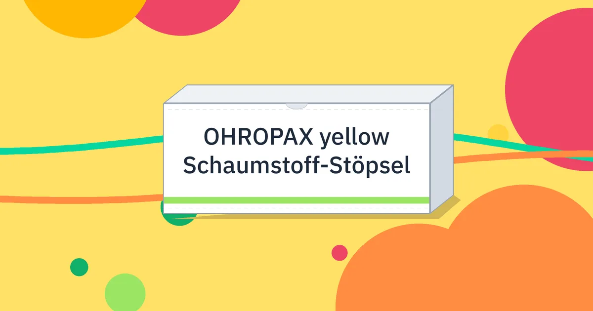 Symbolbild: Packung mit der Aufschrift OHROPAX yellow Schaumstoff-Stöpsel (PZN 14169027) – Verfügbarkeit und Bezug in Apotheken in Frankfurt am Main
