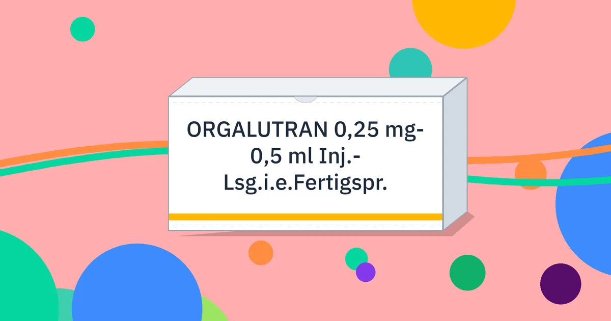 Symbolbild: Packung mit der Aufschrift ORGALUTRAN 0,25 mg-0,5 ml Inj.-Lsg.i.e.Fertigspr. (PZN 10999298) – Verfügbarkeit und Bezug in Apotheken in Frankfurt am Main