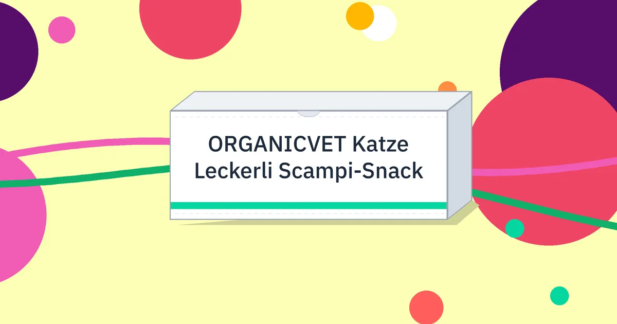 Symbolbild: Packung mit der Aufschrift ORGANICVET Katze Leckerli Scampi-Snack (PZN 10394307) – Verfügbarkeit und Bezug in Apotheken in Frankfurt am Main