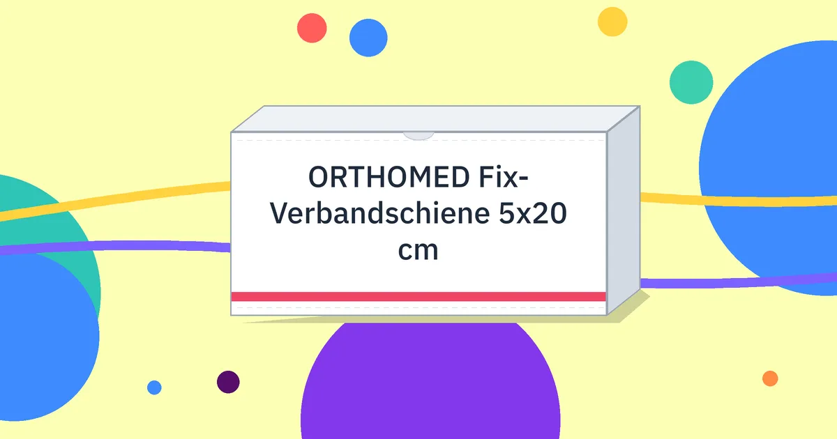 Symbolbild: Packung mit der Aufschrift ORTHOMED Fix-Verbandschiene 5x20 cm (PZN 11516787) – Verfügbarkeit und Bezug in Apotheken in Frankfurt am Main