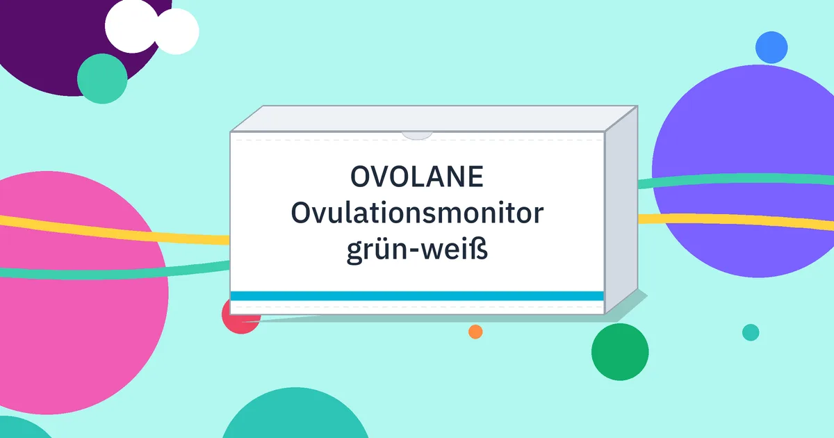 Symbolbild: Packung mit der Aufschrift OVOLANE Ovulationsmonitor grün-weiß (PZN 13865581) – Verfügbarkeit und Bezug in Apotheken in Frankfurt am Main