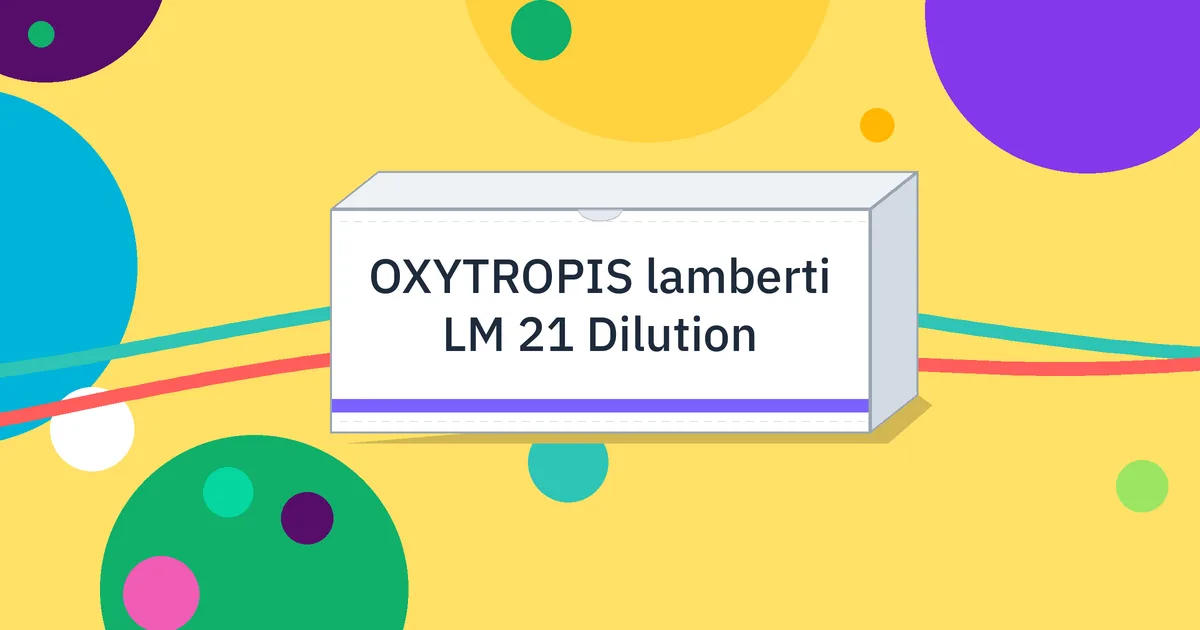 Symbolbild: Packung mit der Aufschrift OXYTROPIS lamberti LM 21 Dilution (PZN 13629975) – Verfügbarkeit und Bezug in Apotheken in Frankfurt am Main