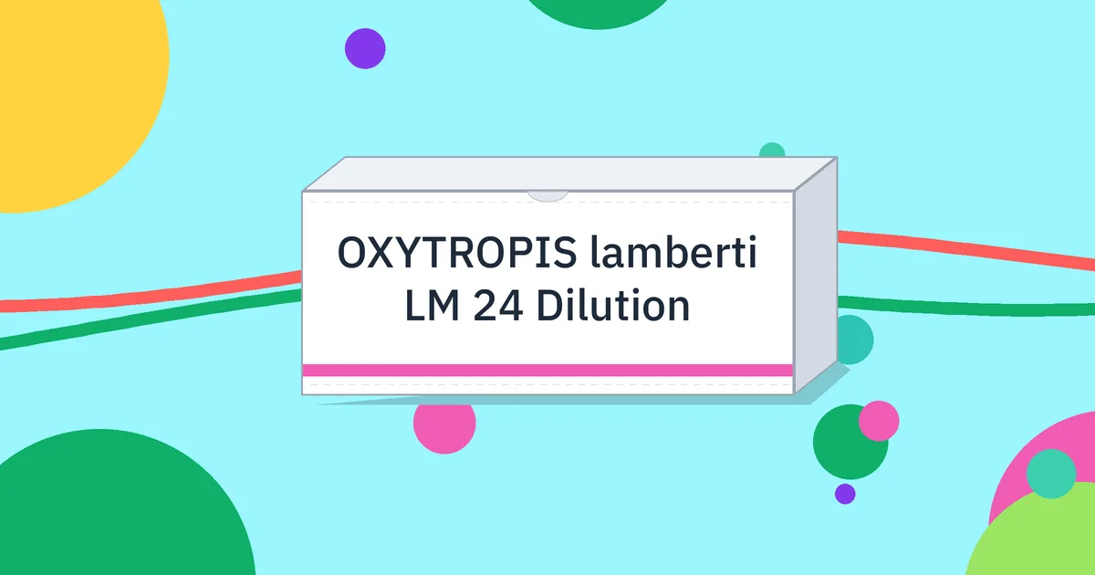 Symbolbild: Packung mit der Aufschrift OXYTROPIS lamberti LM 24 Dilution (PZN 13630004) – Verfügbarkeit und Bezug in Apotheken in Frankfurt am Main