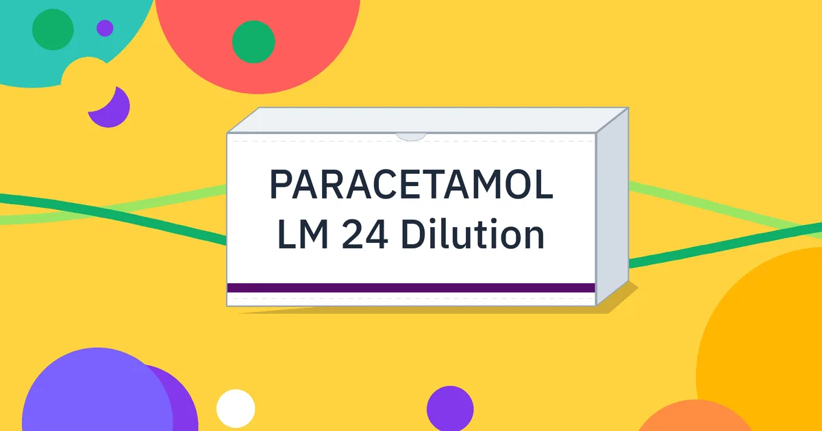 Symbolbild: Packung mit der Aufschrift PARACETAMOL LM 24 Dilution (PZN 12976456) – Verfügbarkeit und Bezug in Apotheken in Frankfurt am Main