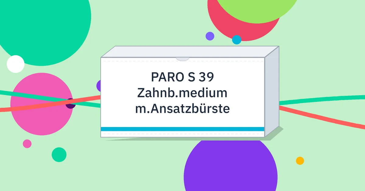 Symbolbild: Packung mit der Aufschrift PARO S 39 Zahnb.medium m.Ansatzbürste (PZN 10132062) – Verfügbarkeit und Bezug in Apotheken in Frankfurt am Main