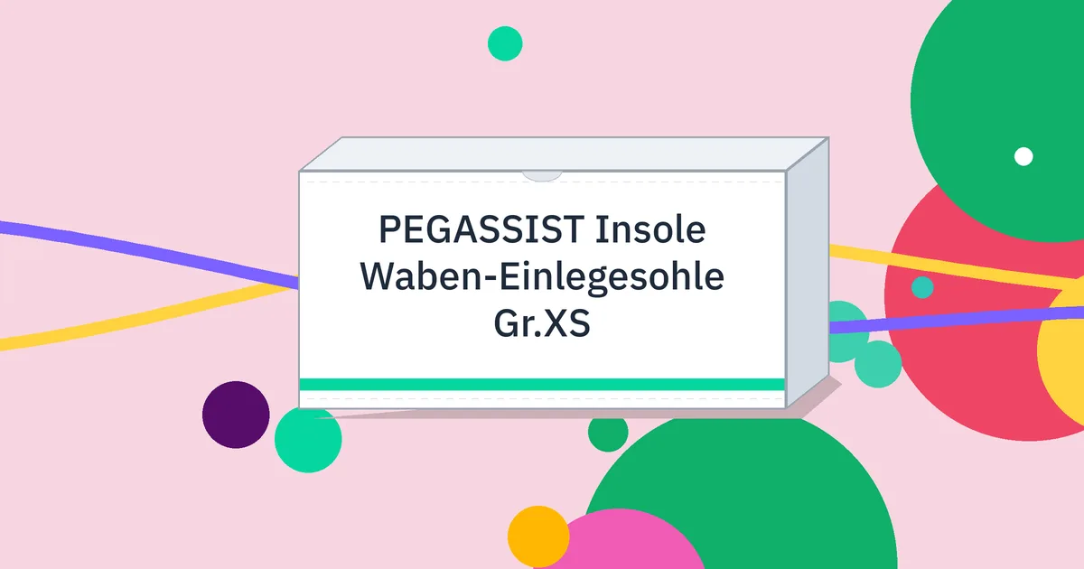 Symbolbild: Packung mit der Aufschrift PEGASSIST Insole Waben-Einlegesohle Gr.XS (PZN 14255270) – Verfügbarkeit und Bezug in Apotheken in Frankfurt am Main