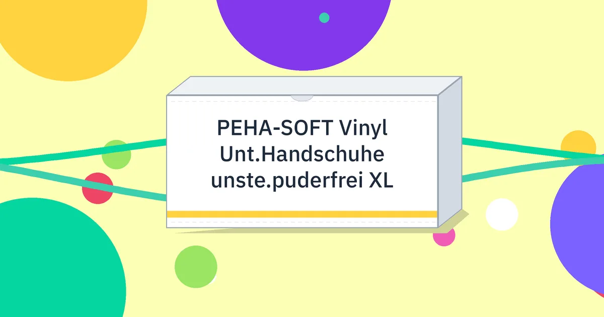 Symbolbild: Packung mit der Aufschrift PEHA-SOFT Vinyl Unt.Handschuhe unste.puderfrei XL (PZN 06682420) – Verfügbarkeit und Bezug in Apotheken in Frankfurt am Main