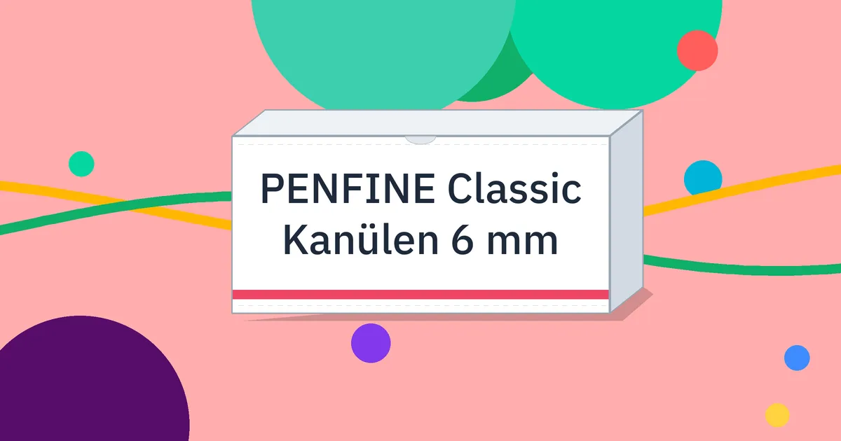 Symbolbild: Packung mit der Aufschrift PENFINE Classic Kanülen 6 mm (PZN 14414254) – Verfügbarkeit und Bezug in Apotheken in Frankfurt am Main