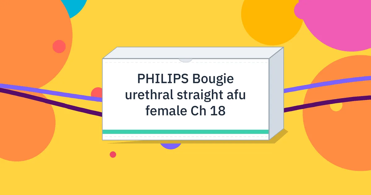 Symbolbild: Packung mit der Aufschrift PHILIPS Bougie urethral straight afu female Ch 18 (PZN 18188642) – Verfügbarkeit und Bezug in Apotheken in Frankfurt am Main
