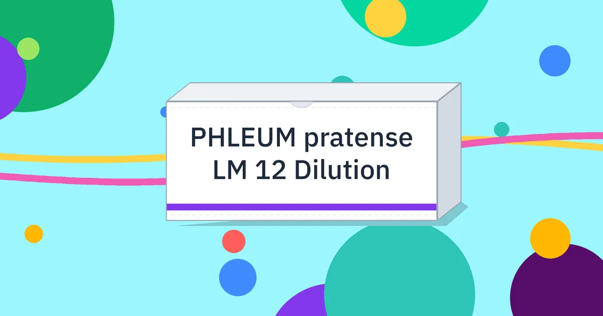 Symbolbild: Packung mit der Aufschrift PHLEUM pratense LM 12 Dilution (PZN 13638796) – Verfügbarkeit und Bezug in Apotheken in Frankfurt am Main