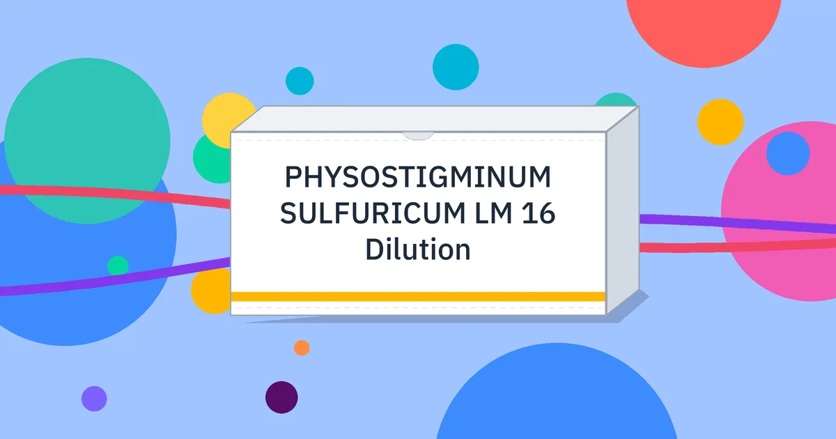 Symbolbild: Packung mit der Aufschrift PHYSOSTIGMINUM SULFURICUM LM 16 Dilution (PZN 13640238) – Verfügbarkeit und Bezug in Apotheken in Frankfurt am Main