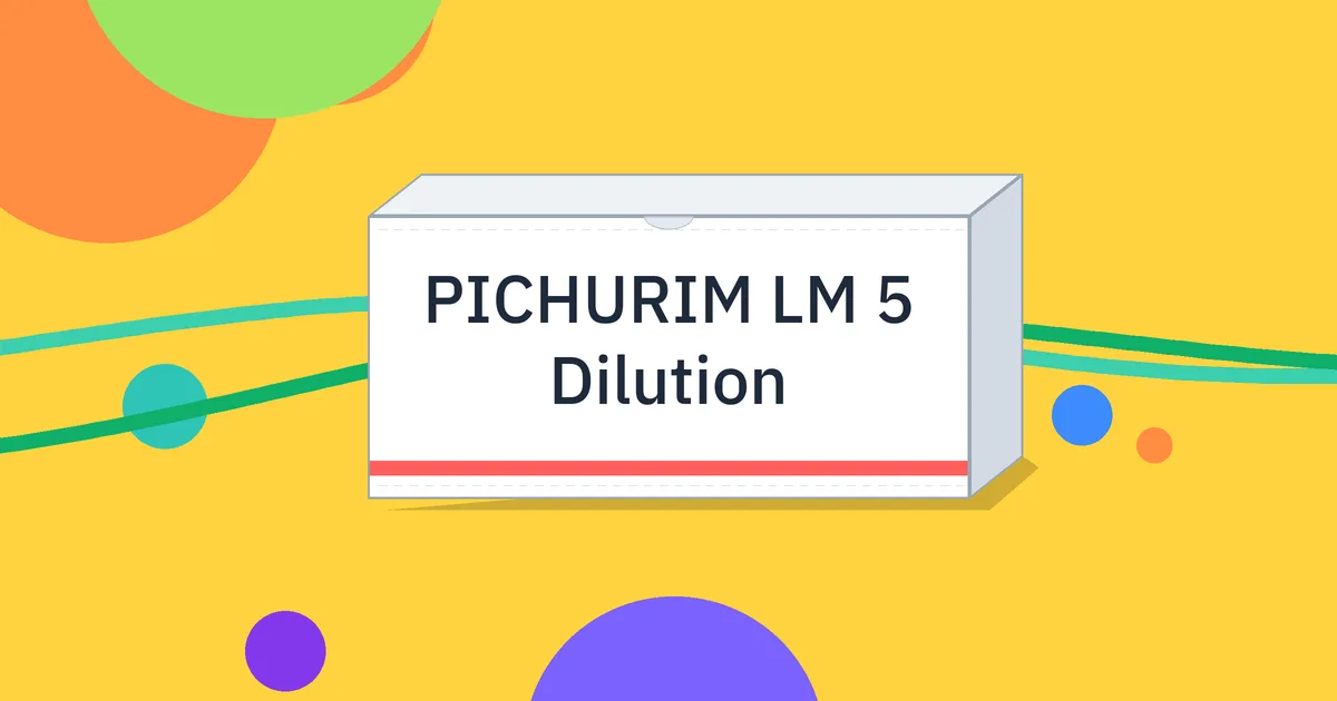 Symbolbild: Packung mit der Aufschrift PICHURIM LM 5 Dilution (PZN 13641025) – Verfügbarkeit und Bezug in Apotheken in Frankfurt am Main