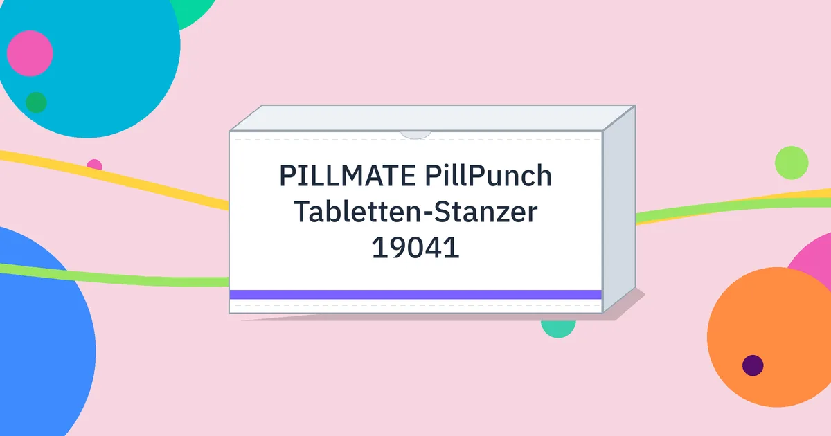 Symbolbild: Packung mit der Aufschrift PILLMATE PillPunch Tabletten-Stanzer 19041 (PZN 10130287) – Verfügbarkeit und Bezug in Apotheken in Frankfurt am Main