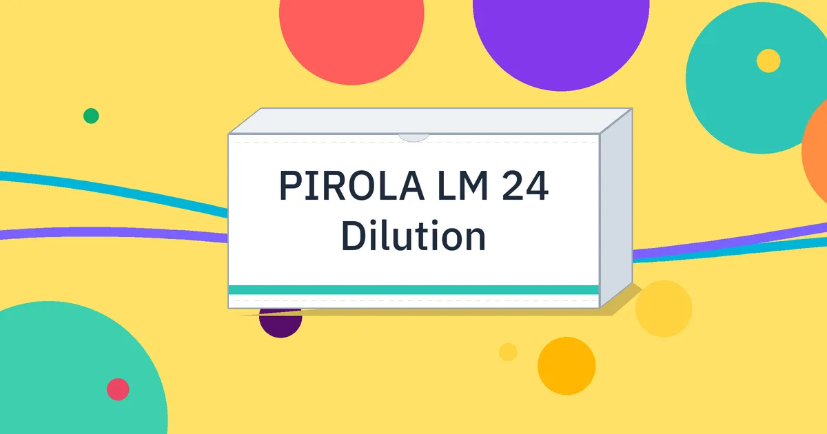 Symbolbild: Packung mit der Aufschrift PIROLA LM 24 Dilution (PZN 13645431) – Verfügbarkeit und Bezug in Apotheken in Frankfurt am Main